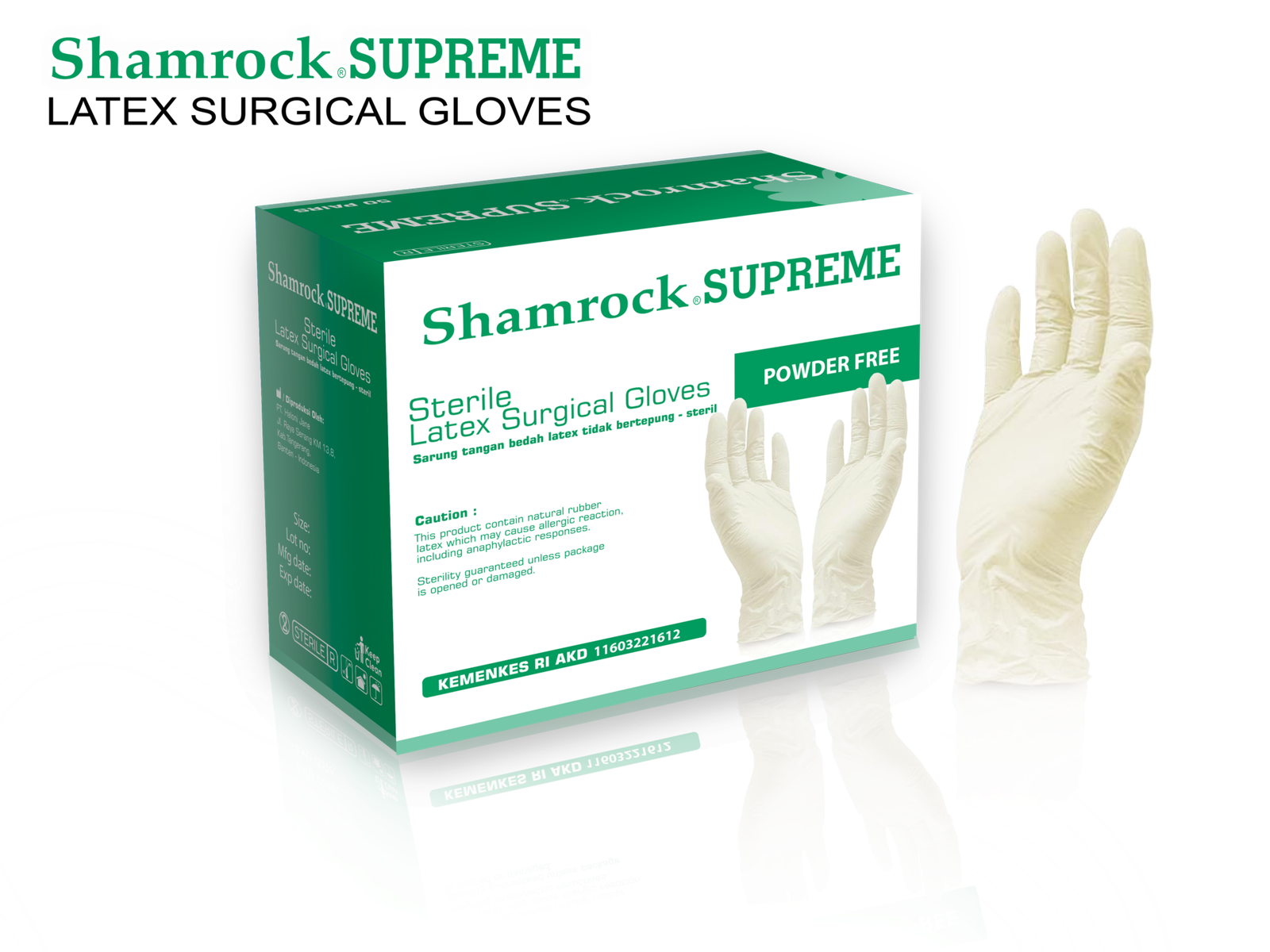 SHAMROCK SUPREMELatex Surgical GlovesPowder Free - PT. Haloni Jane Tbk